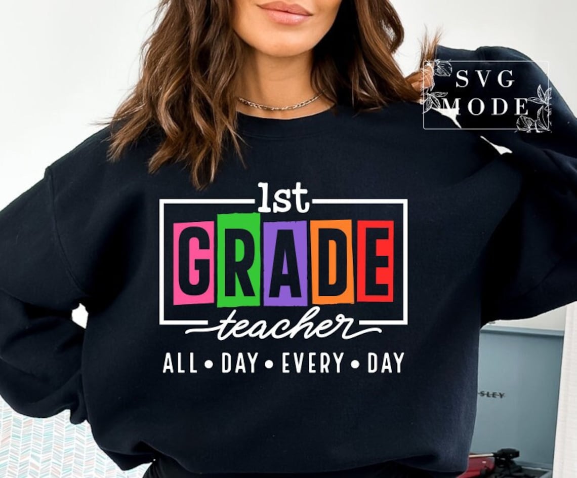 First Grade Teacher SVG PNG, Teacher Life Svg, 1st Grade Teacher Svg ...