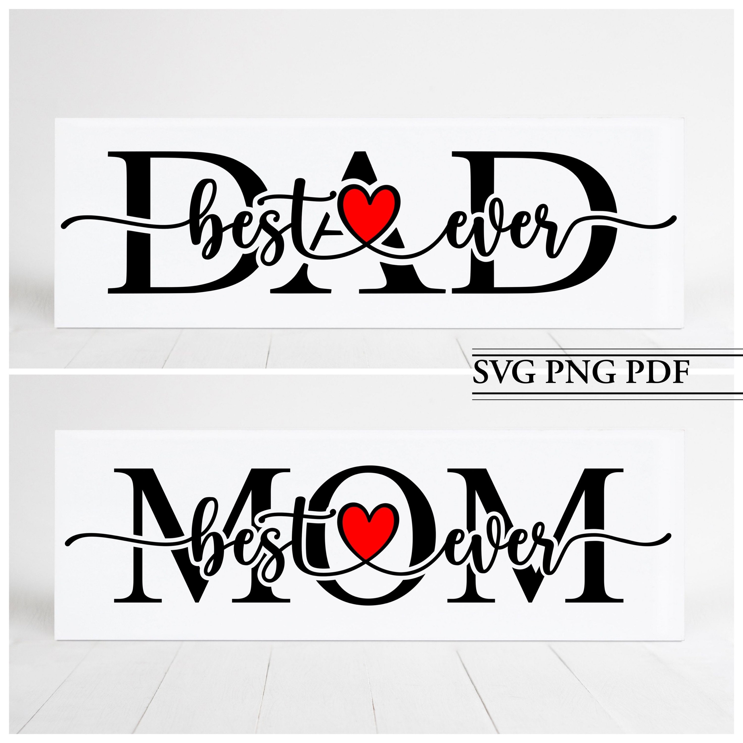 Best Mom Ever Svg Mothers Day Tile Svg Best Dad Ever Etsy