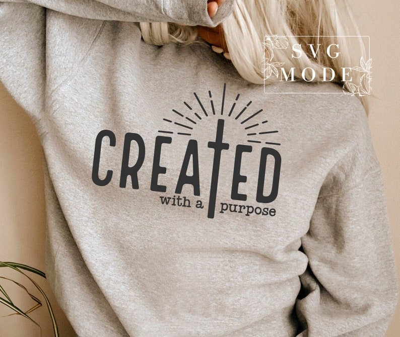 Created With a Purpose SVG PNG PDF Christian Svg Self Love - Etsy