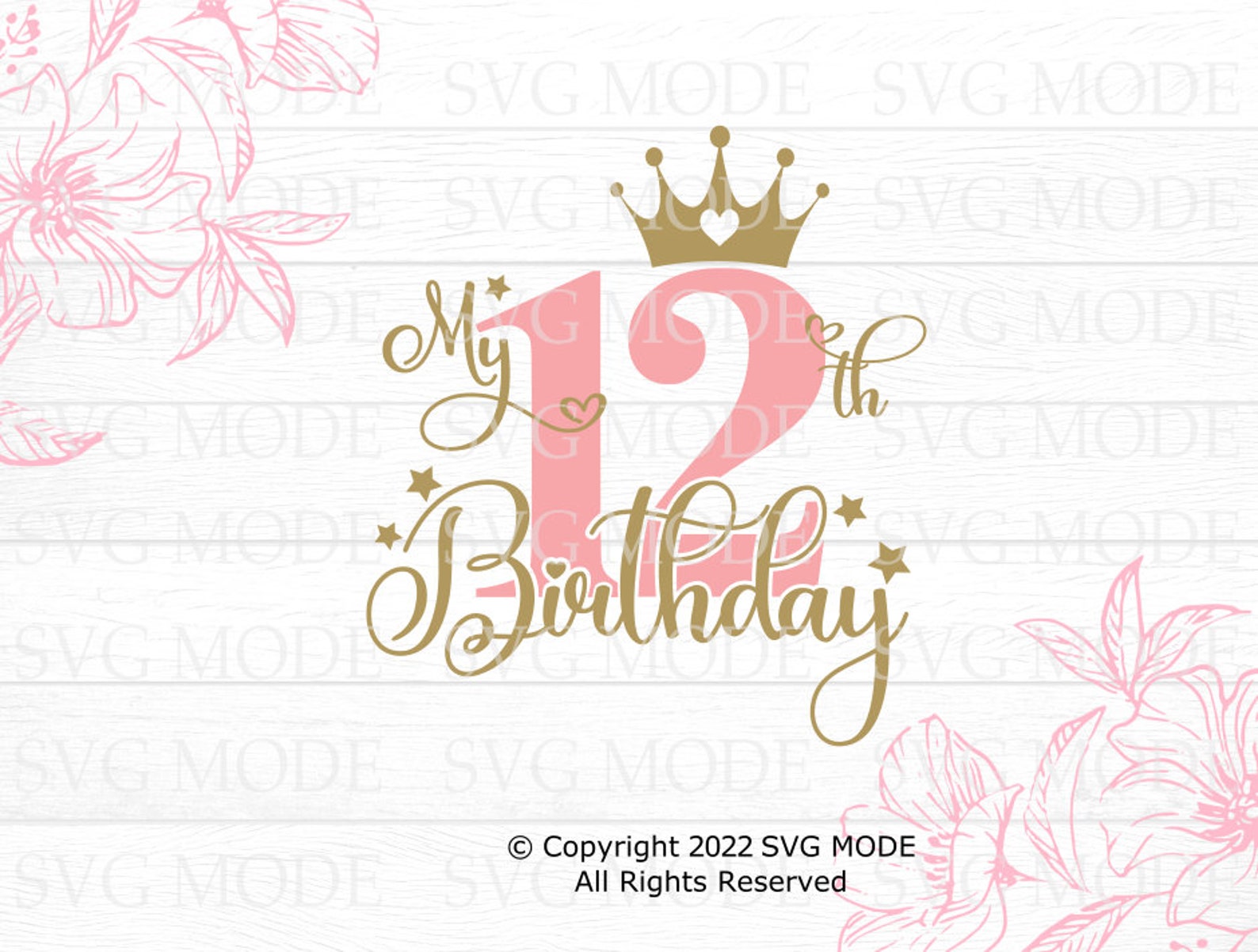 12th Birthday SVG PNG PDF 12th Birthday Svg Birthday Svg - Etsy