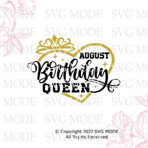 This Queen Was Born in August SVG PNG PDF, Birthday Queen Svg, August ...
