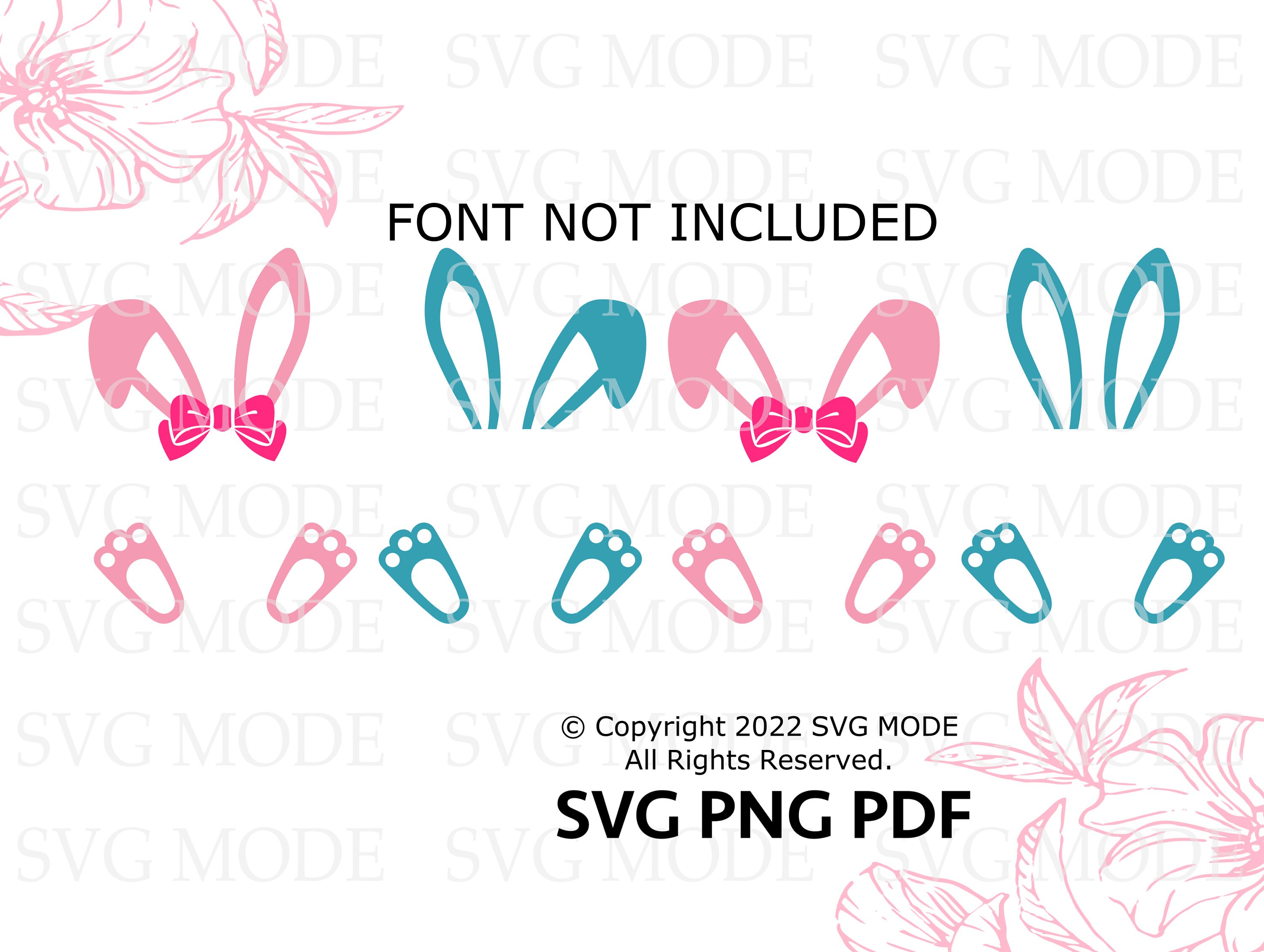 Bunny Name Frame SVG PDF PNG Easter Svg Bunny Ears Svg - Etsy