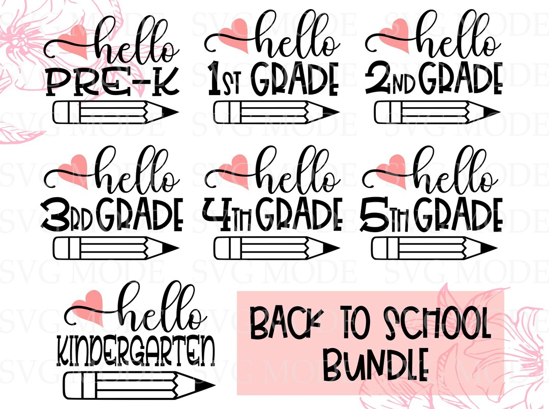 Back to School Shirt SVG Bundle, First Day of School Svg, School Svg ...