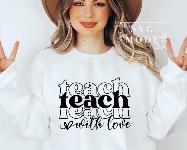 Teach With Love SVG PNG PDF Teacher Life Svg Teacher Quotes - Etsy