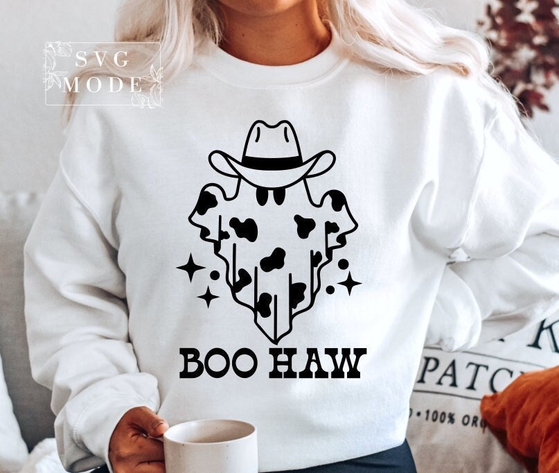 Boo Haw SVG PNG PDF Cowboy Ghost Svg Halloween Svg Funny - Etsy