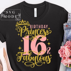 16th and Fabulous Svg Png, 16th Birthday Svg, Officially 16 Svg, Sweet ...