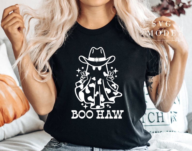 Boo Haw SVG PNG PDF, Cowboy Ghost Svg, Halloween Svg, Funny Halloween ...