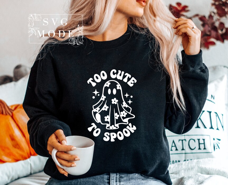 Too Cute to Spook SVG PNG PDF Daisy Ghost Svg Halloween - Etsy