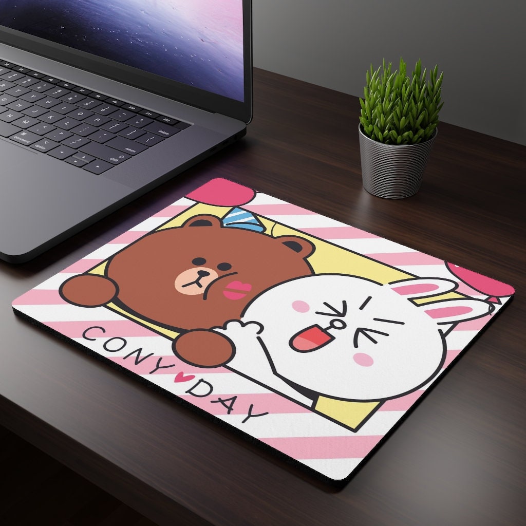 Brown and Cony Day Line Friends Rectangular Mouse Pad | Etsy