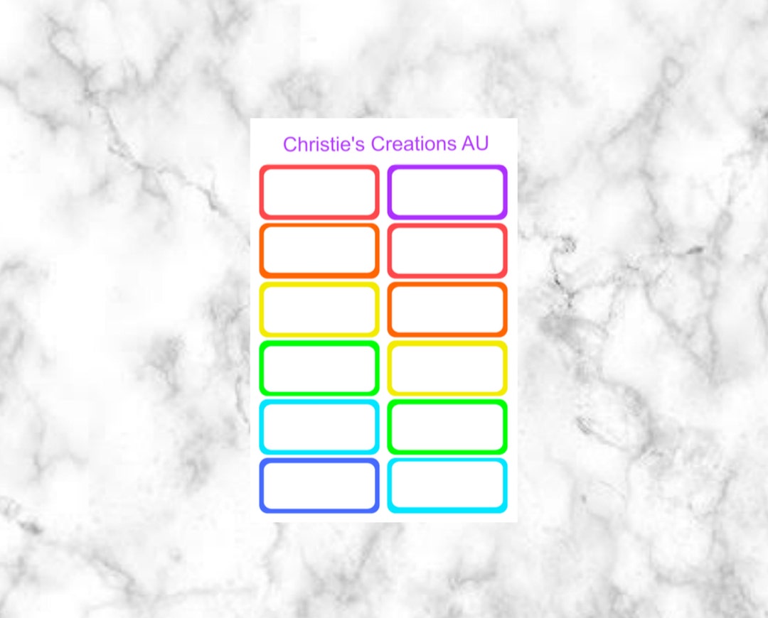 Half Boxes With Thick, Thin Edging, Planner Stickers, Half Box ...