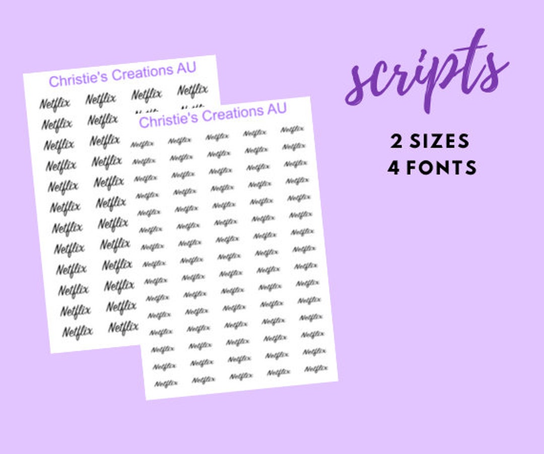 Netflix Script - Mini Script, Word Sticker, Functional, Small Text ...