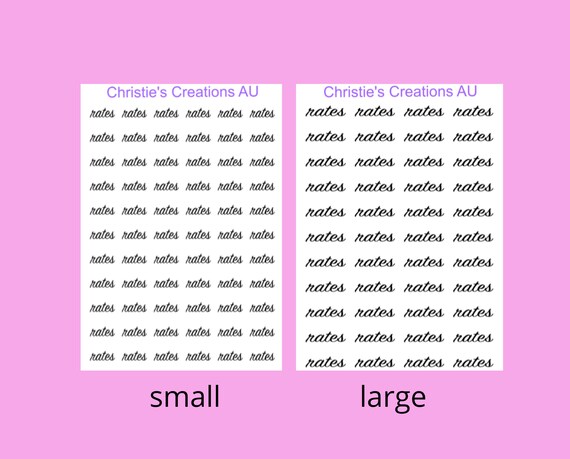 Scrapbooking Script Stickers Word Sticker Small Text rates script ...