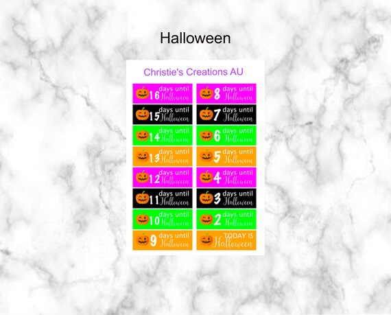 Compte à rebours dHalloween Autocollants fonctionnels - Etsy France