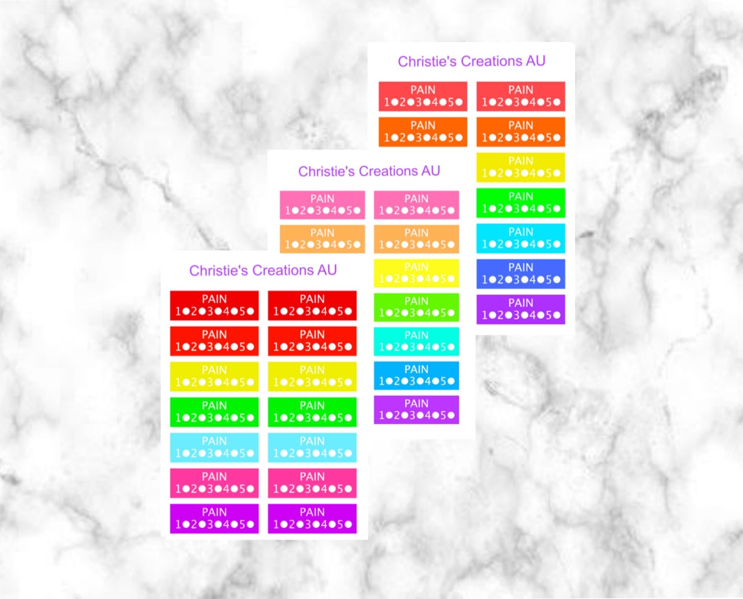 Pain Tracker, Functional Stickers, Organisational. Planner Stickers ...