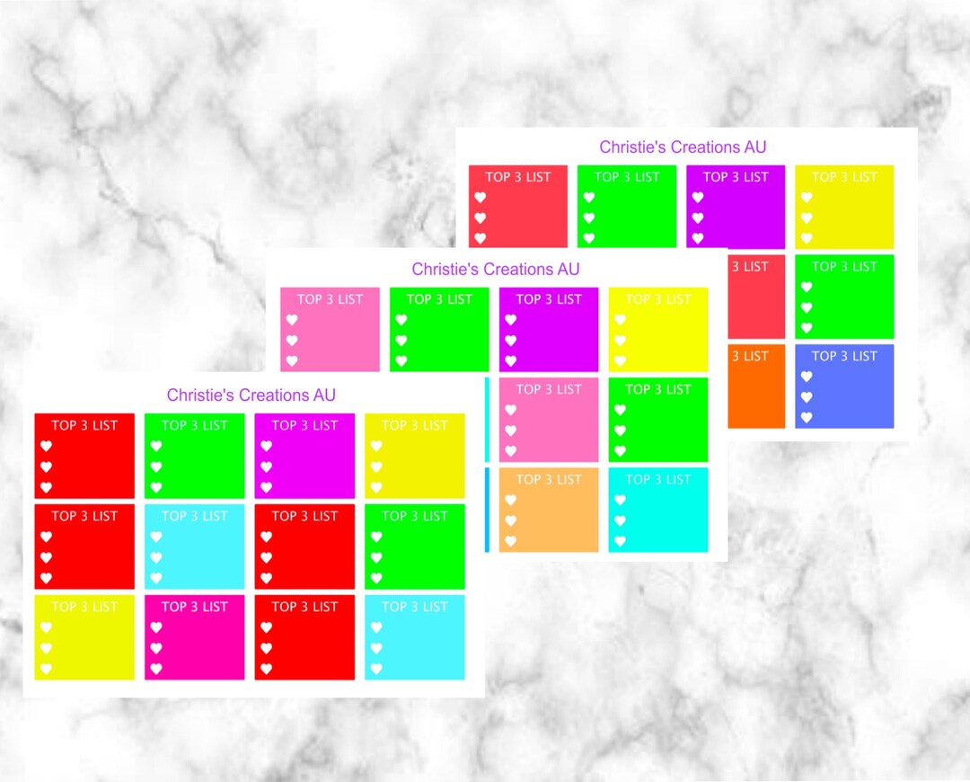 Top 3 Stickers Functional Stickers, Planner Stickers, Quarter Box ...