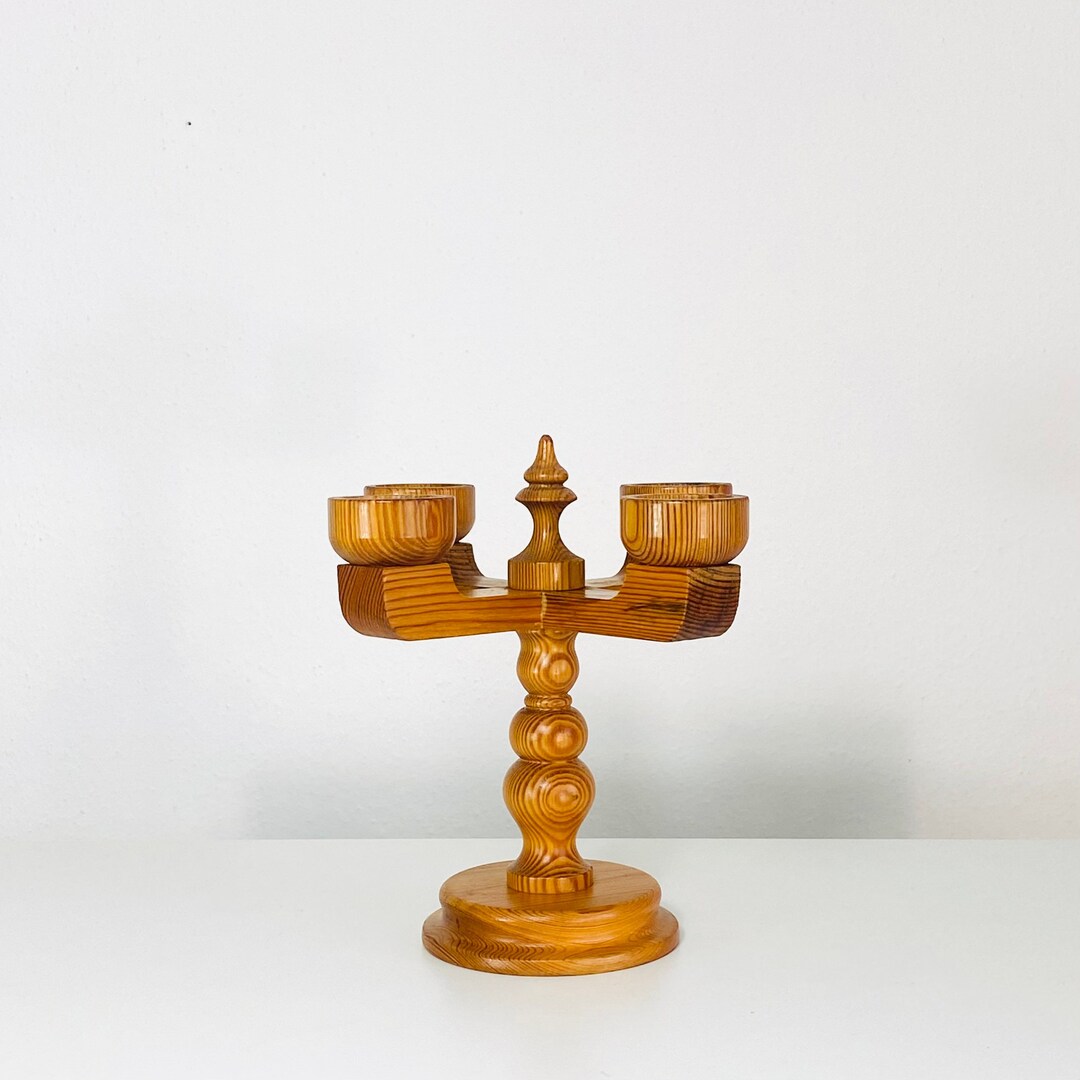 A Pine Wood Candelabrum by Stig Johnsson | 1960s | Sweden - Etsy
