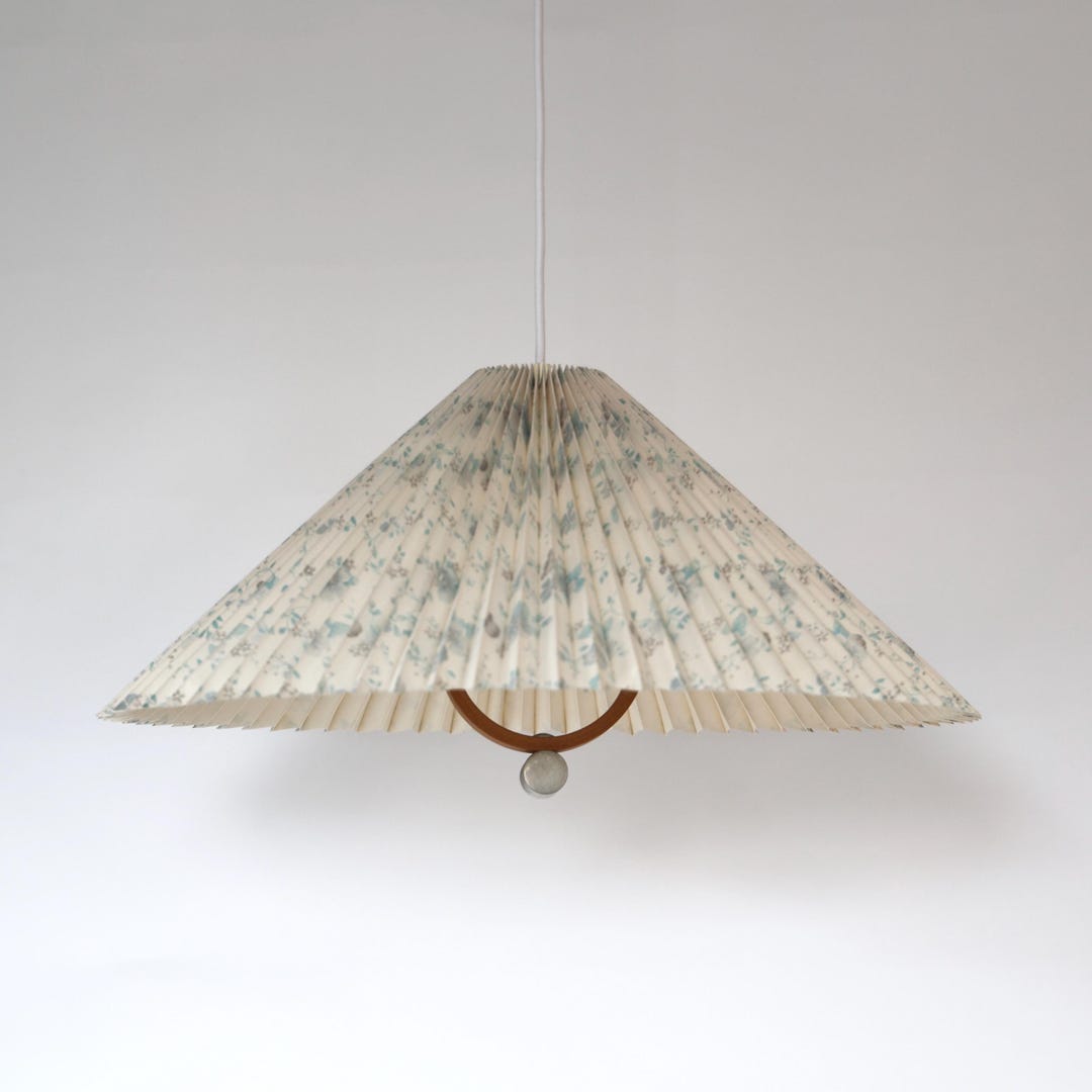 A 1970s Caprani Pendant Light With a Flowerprint Shade - Etsy