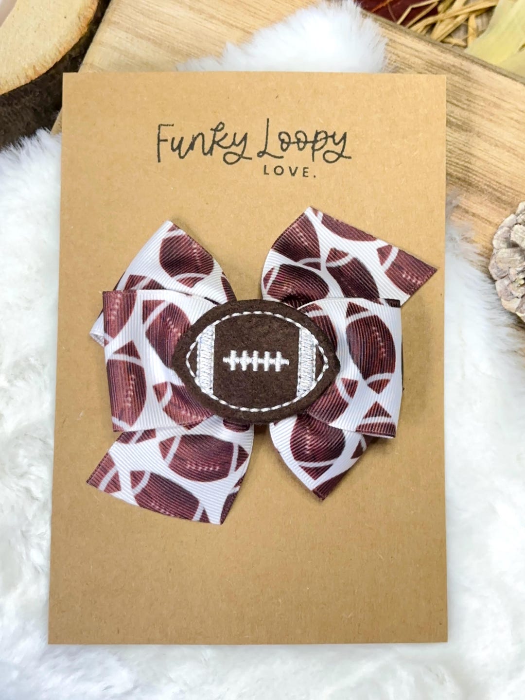 Football Team Cheer Game Day Sports 4 Ribbon Hair Bow - Etsy