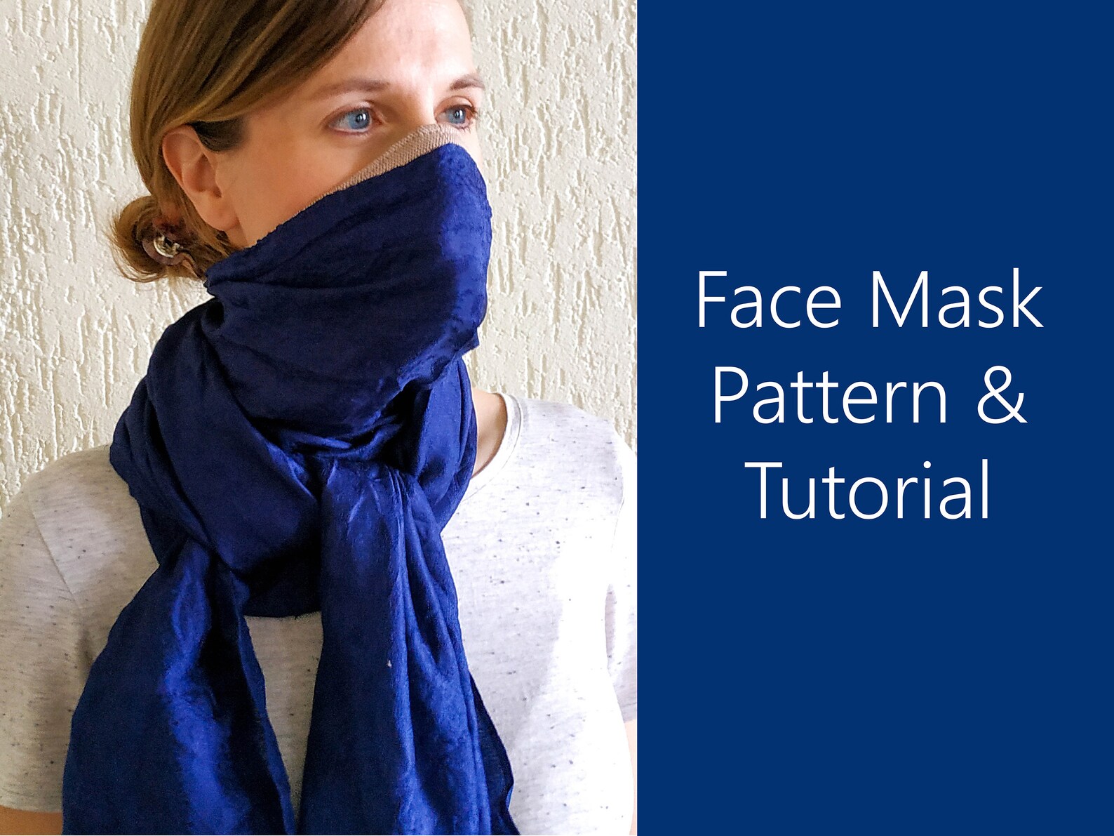 Face Mask Pattern - PDF Sewing Pattern | DIY Face Mask With Scarf ...
