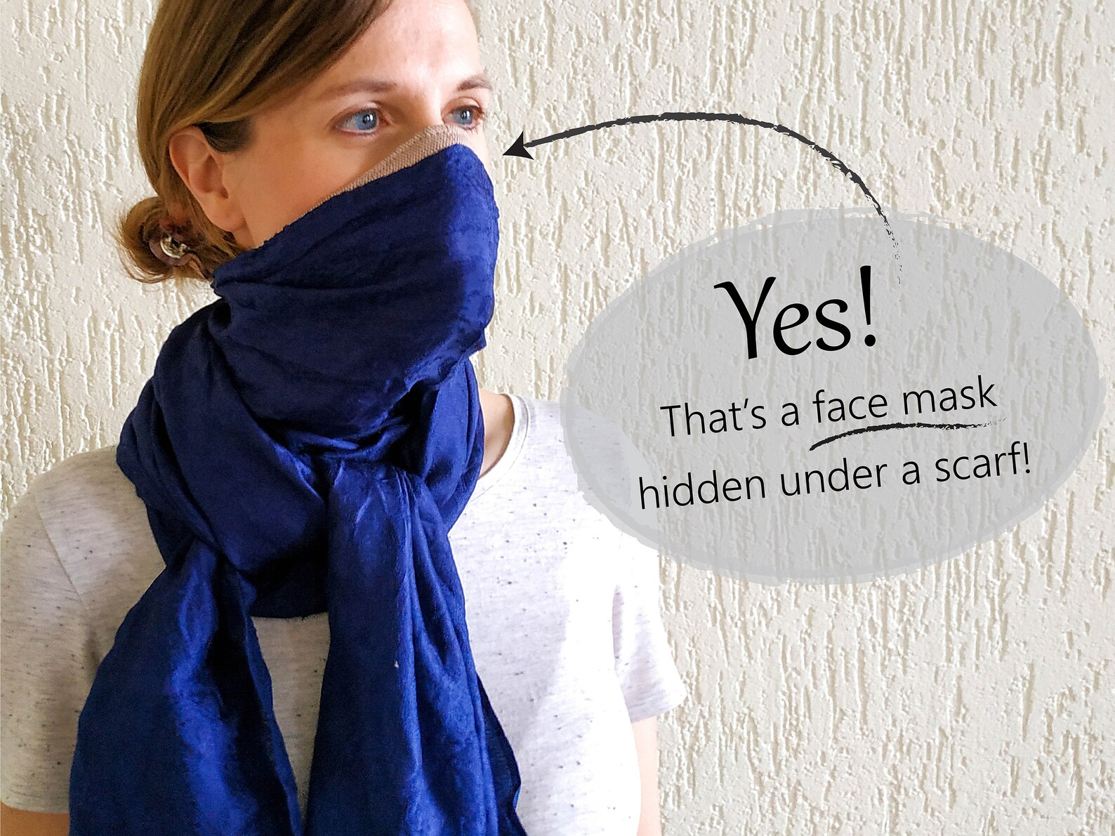 Face Mask Pattern - PDF Sewing Pattern | DIY Face Mask With Scarf ...