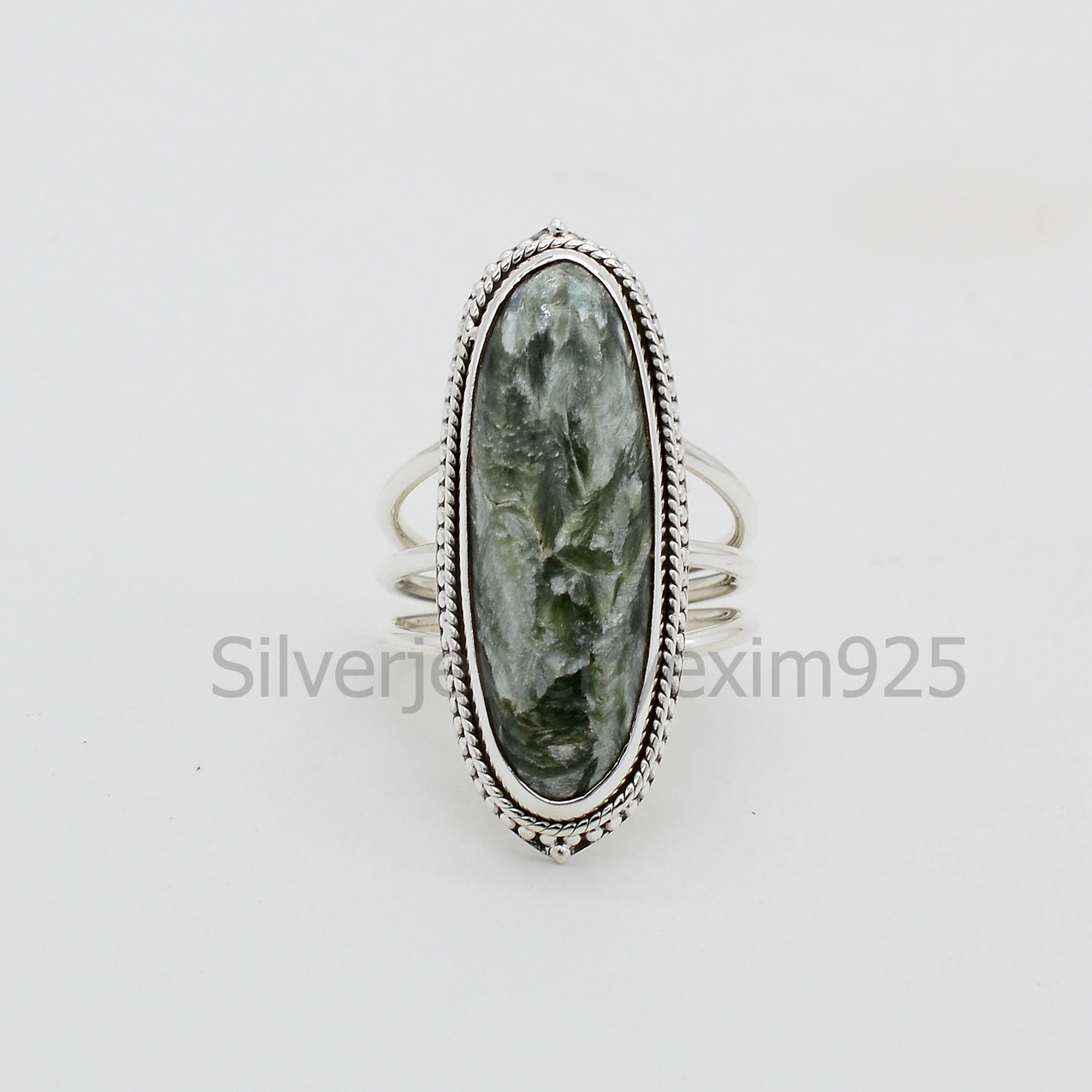 Seraphinite Ring Handmade Silver Ring Sterling Silver Ring - Etsy UK