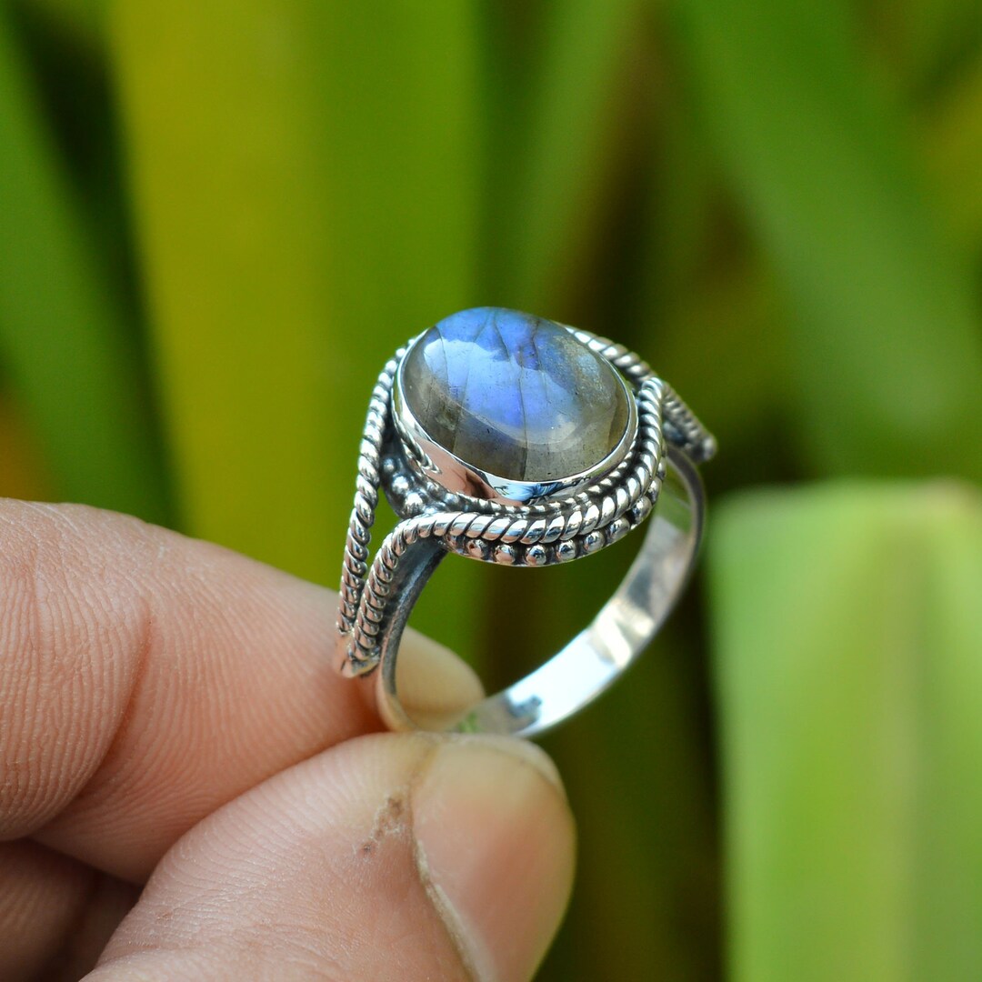 Genuine Labradorite Ring, Labradorite Silver Ring, Labradorite Ring ...