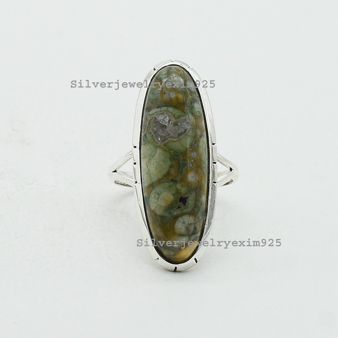 Rain Forest Jasper Ring, Statement Ring, Wedding Ring, Birthstone Ring ...