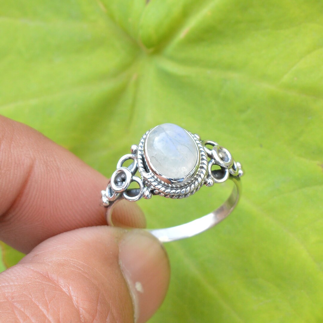 Genuine Moonstone Ring, Moonstone Silver Ring, Moonstone Ring, Moon ...