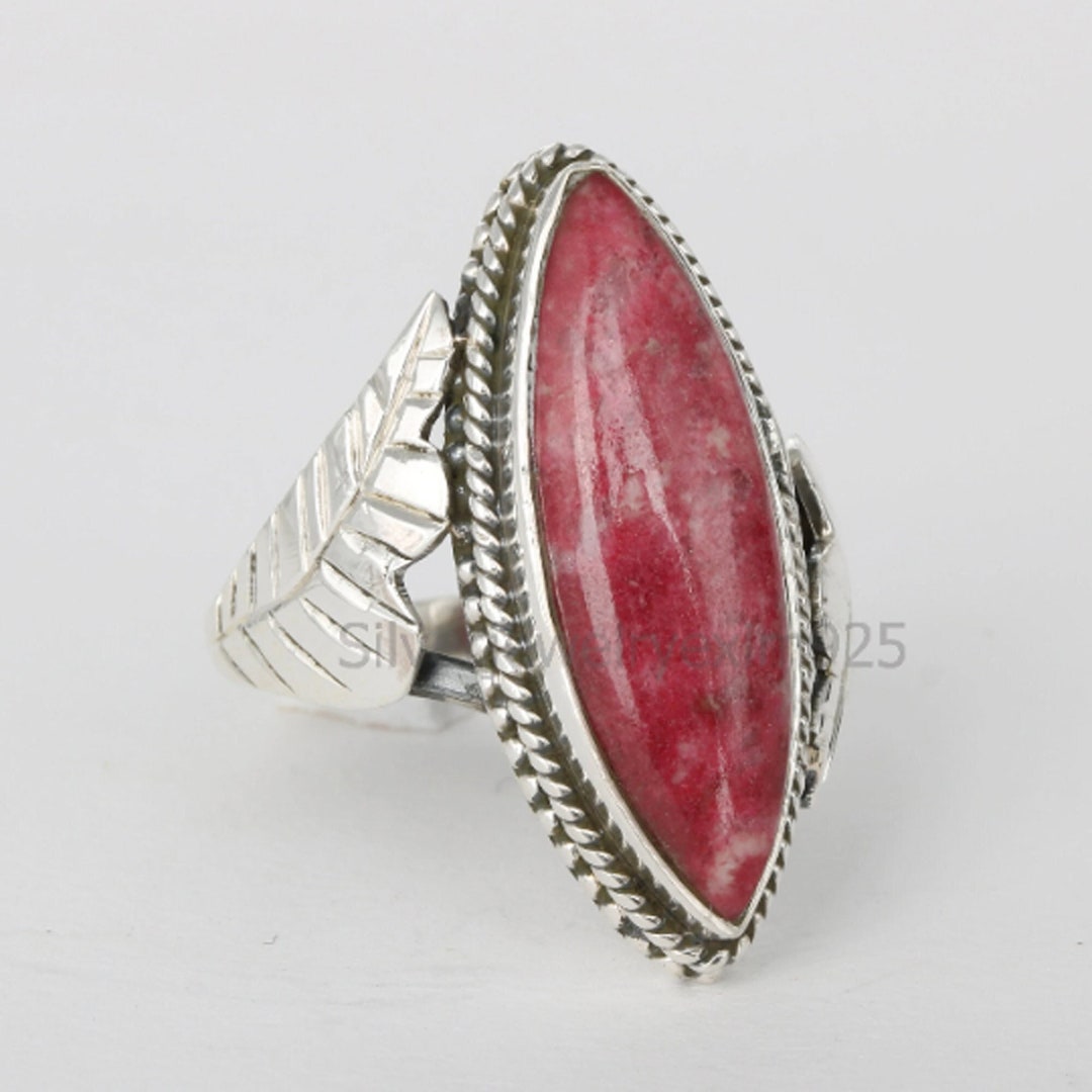 Natural Thulite Ring Gemstone Ring Pink Statement Ring - Etsy