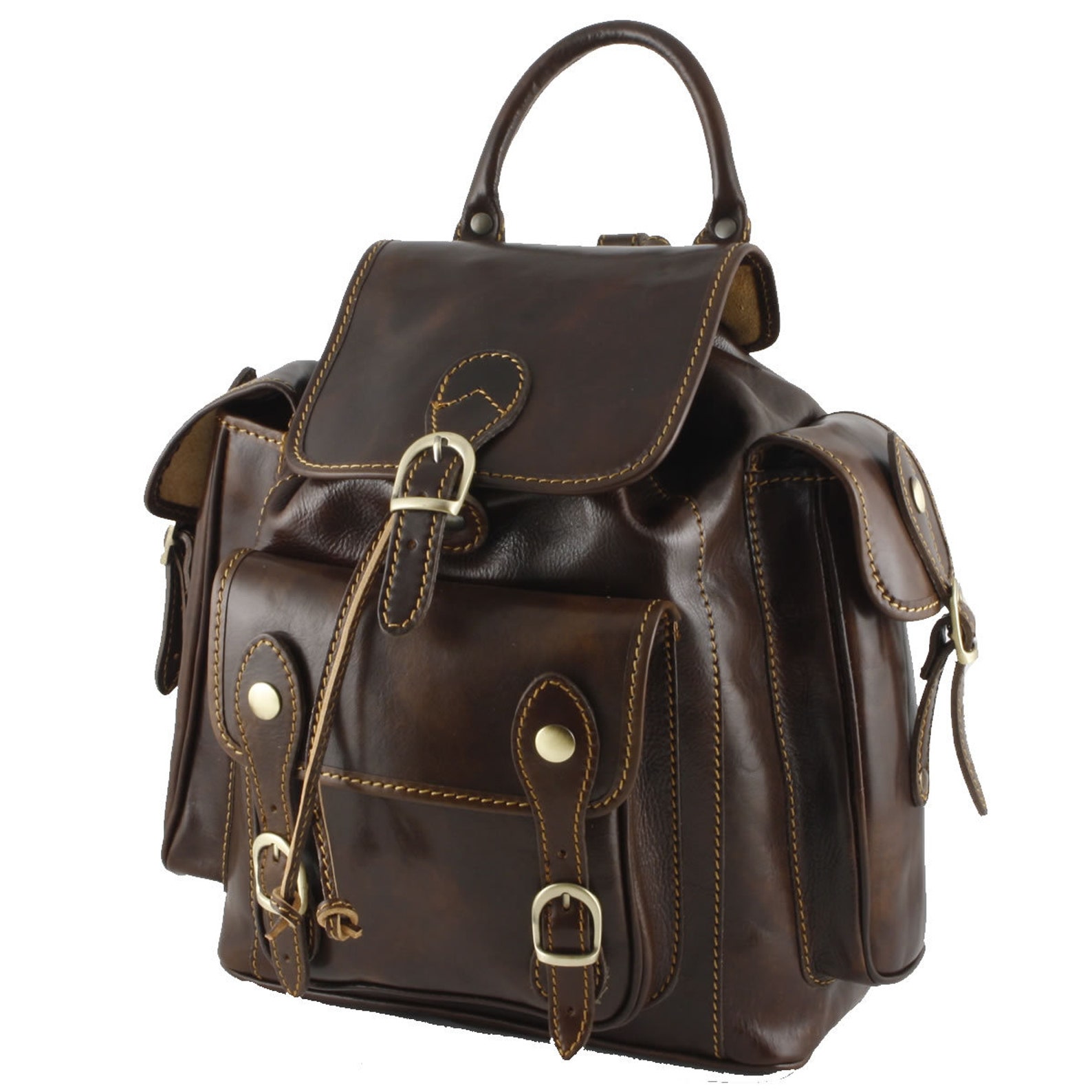 Leather Backpack 0008 Luxury Dark Brown - Etsy