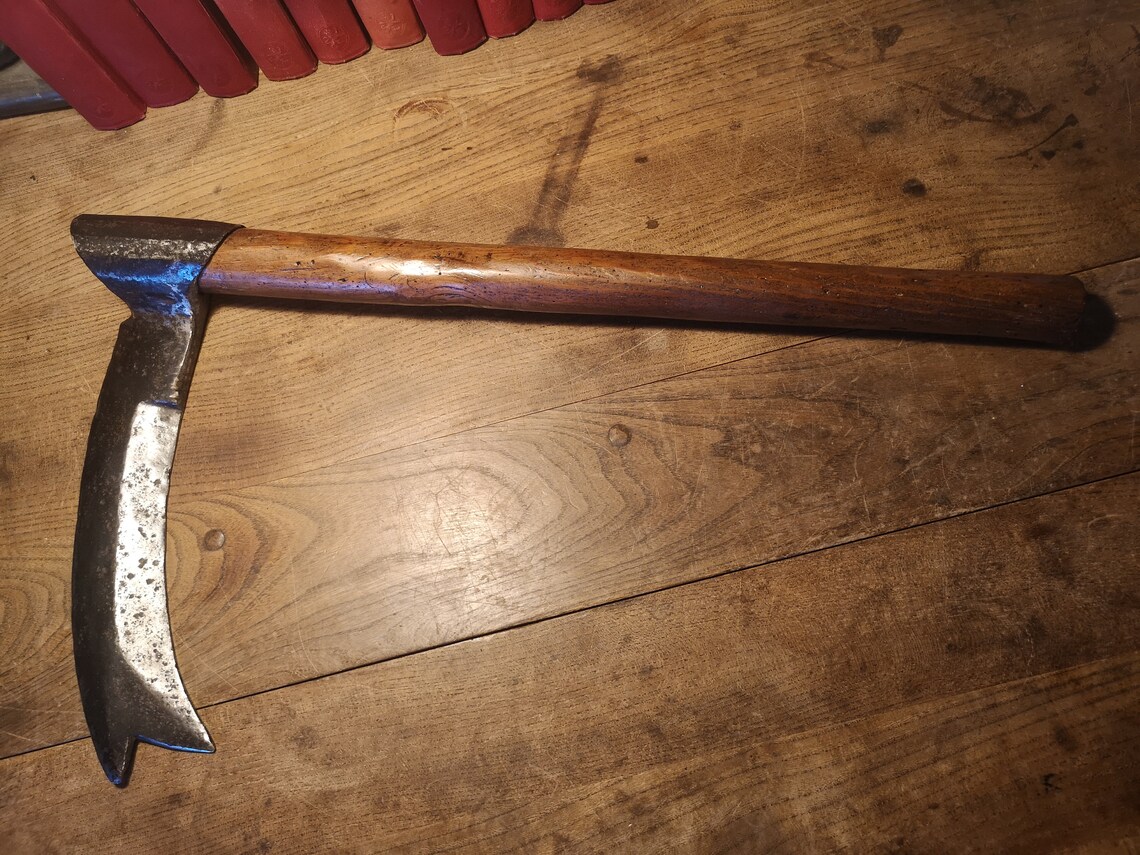 Antique Farm Tool Hand Scythe/axe Primitive Hand Forged Collectible ...