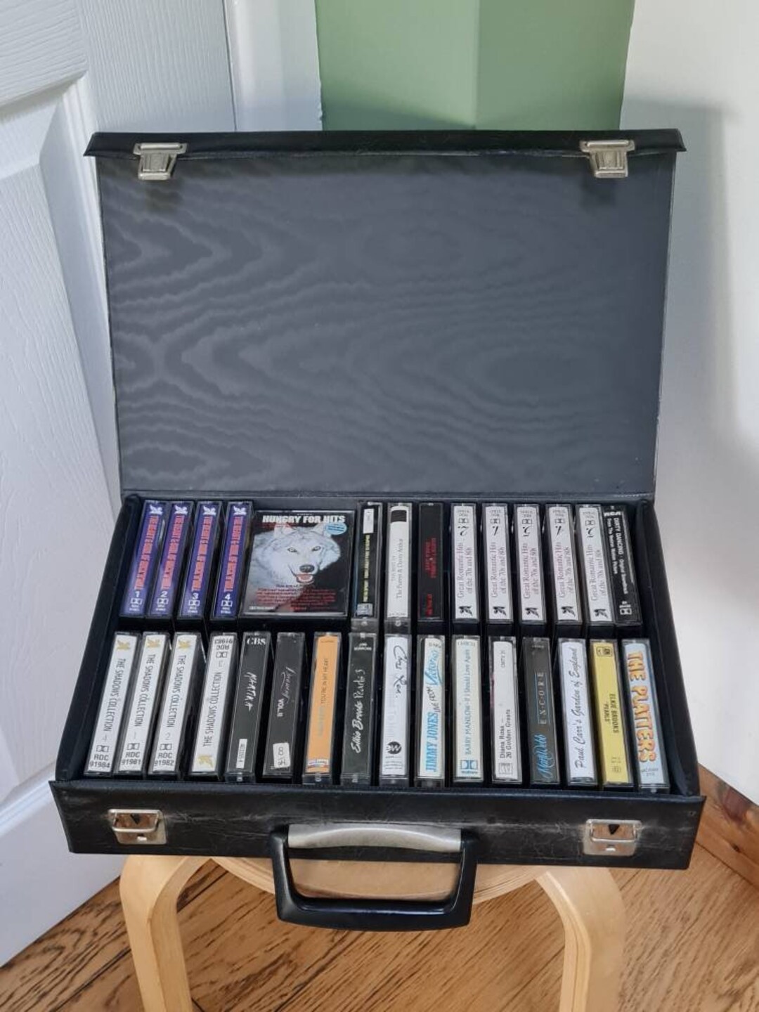 Vintage 1980s Faux Leather Briefcase-style Cassette Tape Carrier ...