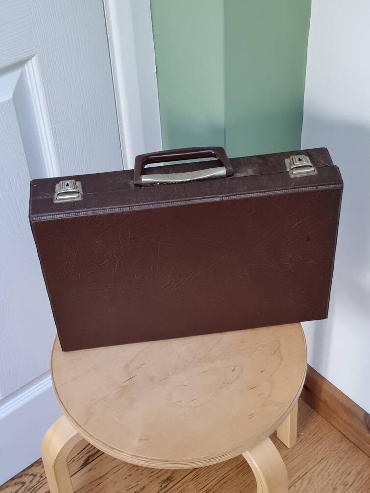 Vintage 1980s Faux Leather Briefcase-style Cassette Tape Carrier ...