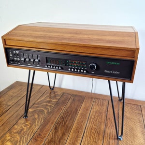 1974 Dynatron Record Player and Cassette Music System on Hairpin Legs ...