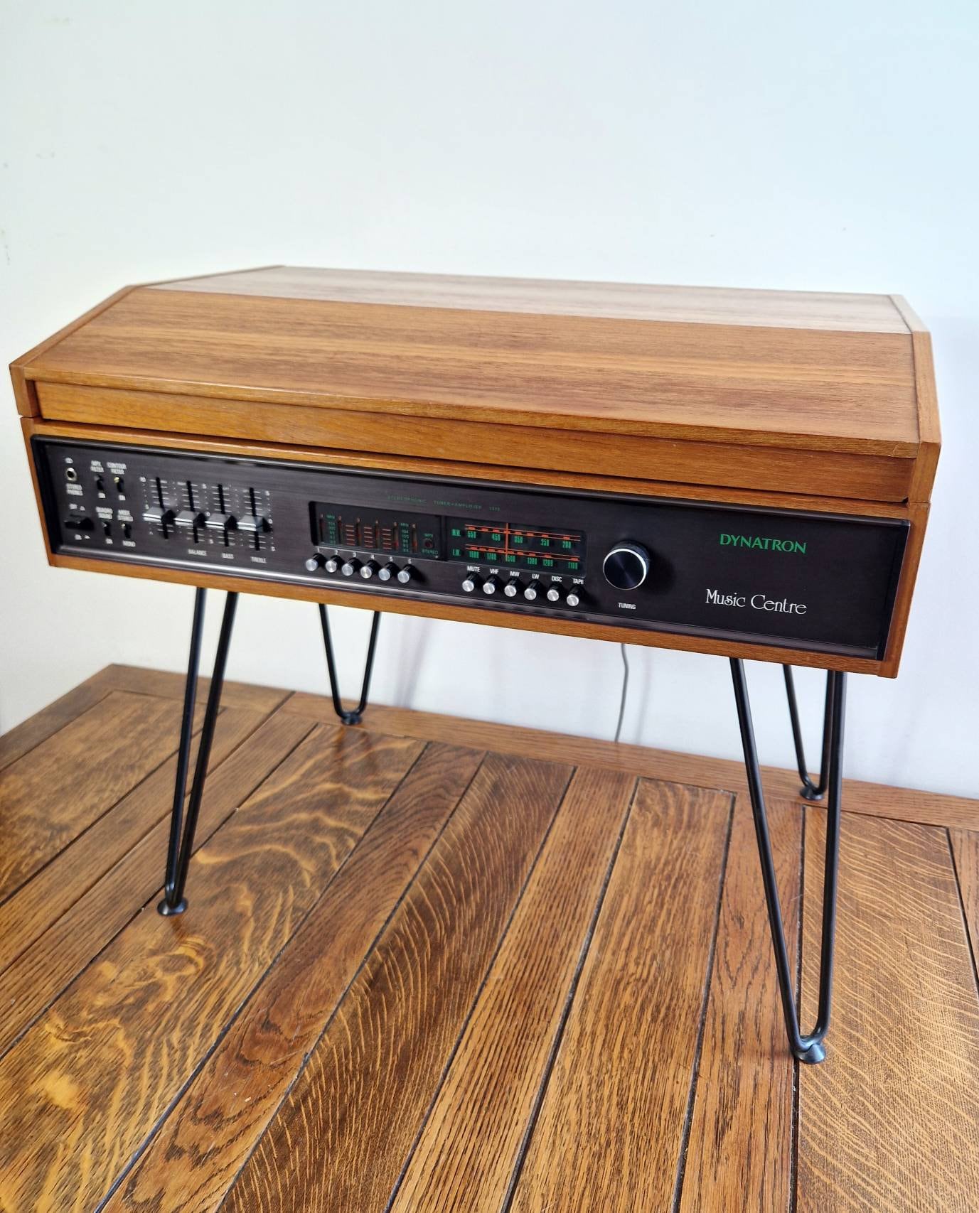 1974 Dynatron Record Player and Cassette Music System on Hairpin Legs ...