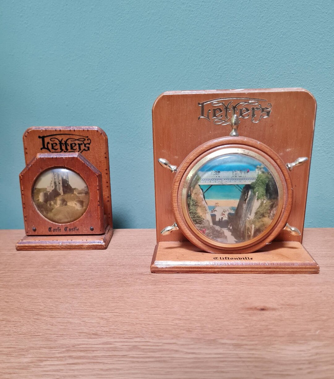 Pair of Vintage Tourist Souvenir Letter Wooden Holders/racks From ...