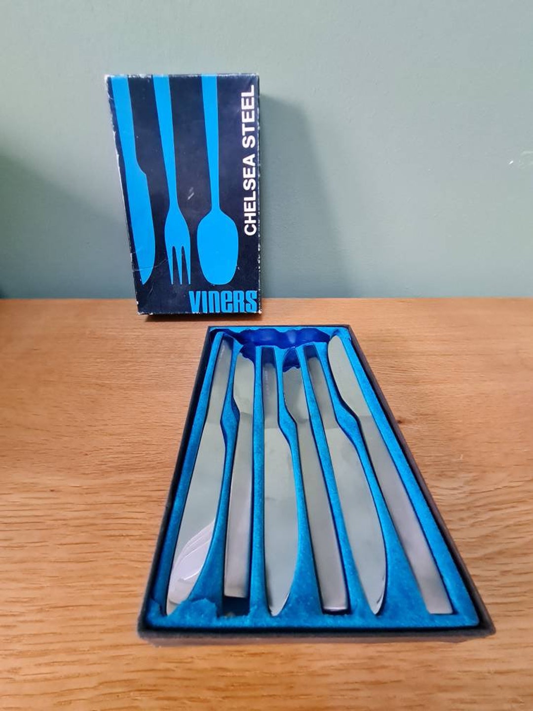 Vintage Set of 6 VINERS Chelsea Steel Butter Knives - Made in Sheffield ...