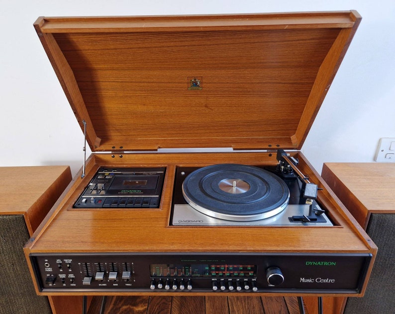 1974 Dynatron Record Player and Cassette Music System on Hairpin Legs ...
