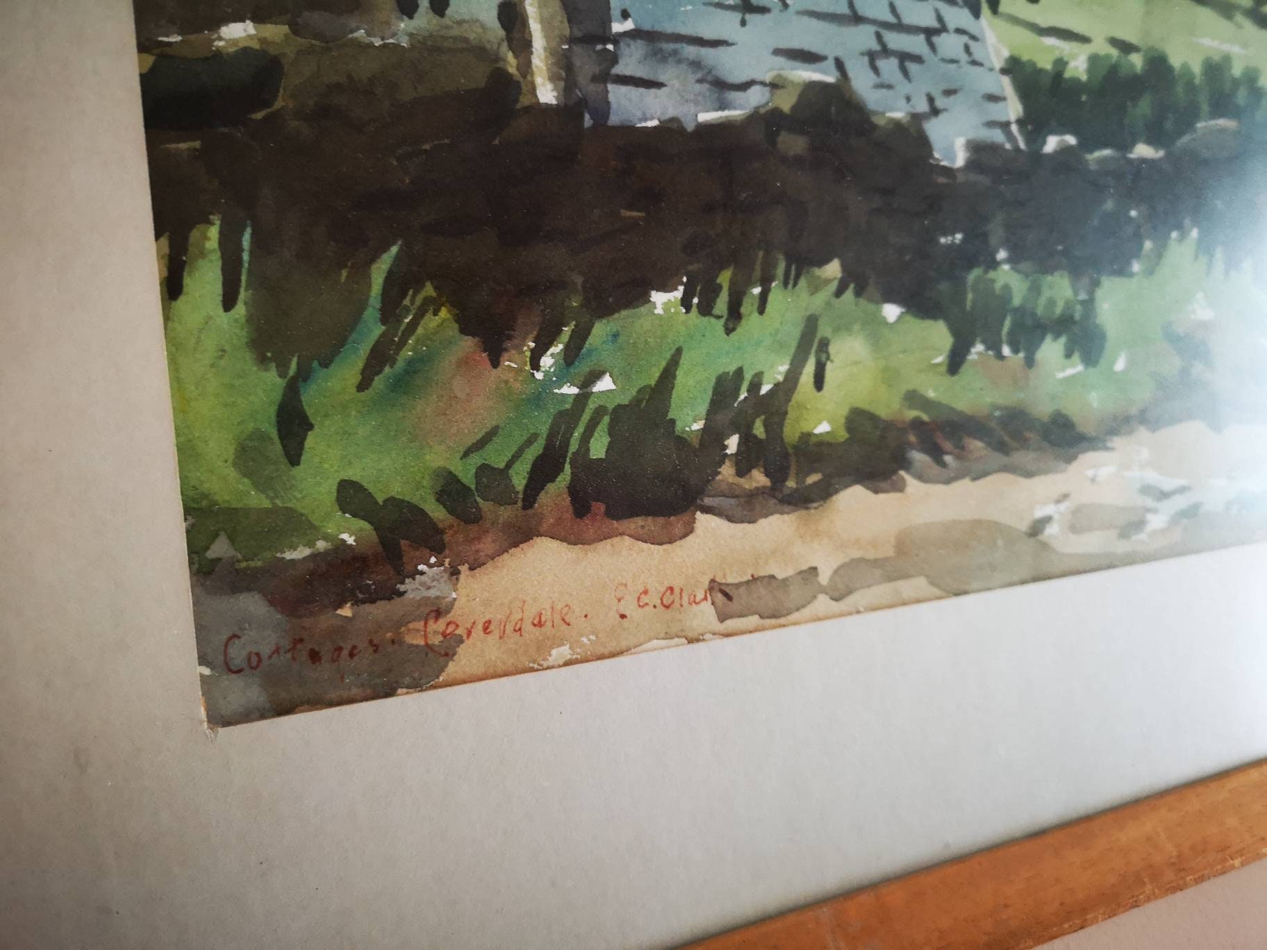 E C Clark - Mid 20th Century 1950s Original Watercolour, Cottages ...