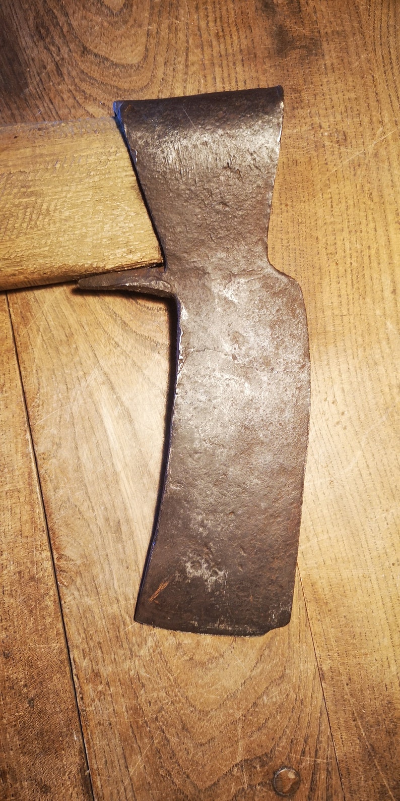 Antique C.1900 Long 92cm Felling Axe Side Axe, Hand Forged Collectible ...