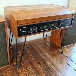 1974 Dynatron Record Player and Cassette Music System on Hairpin Legs ...