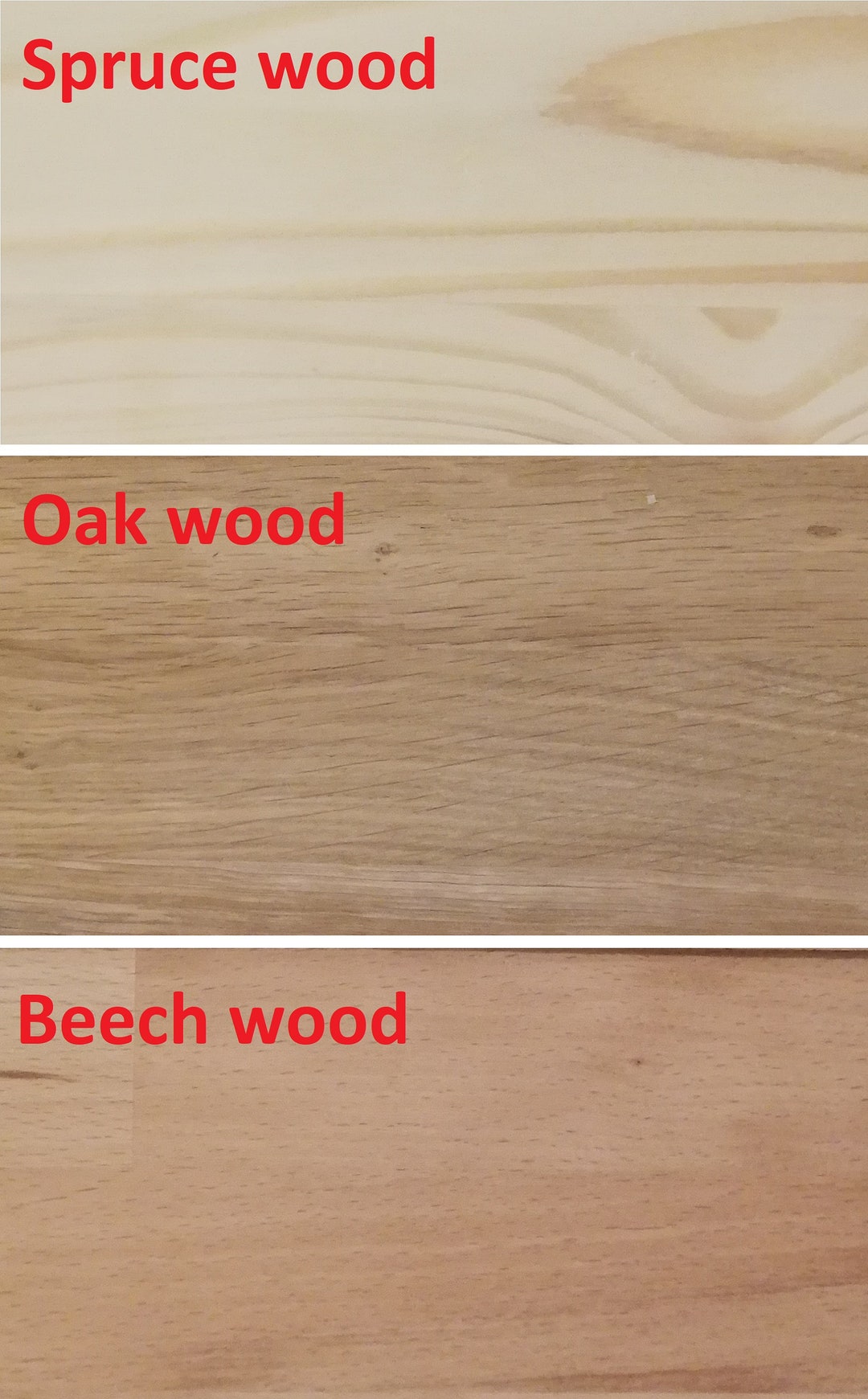 Spruce Beech and Oak Wood Sample - Etsy