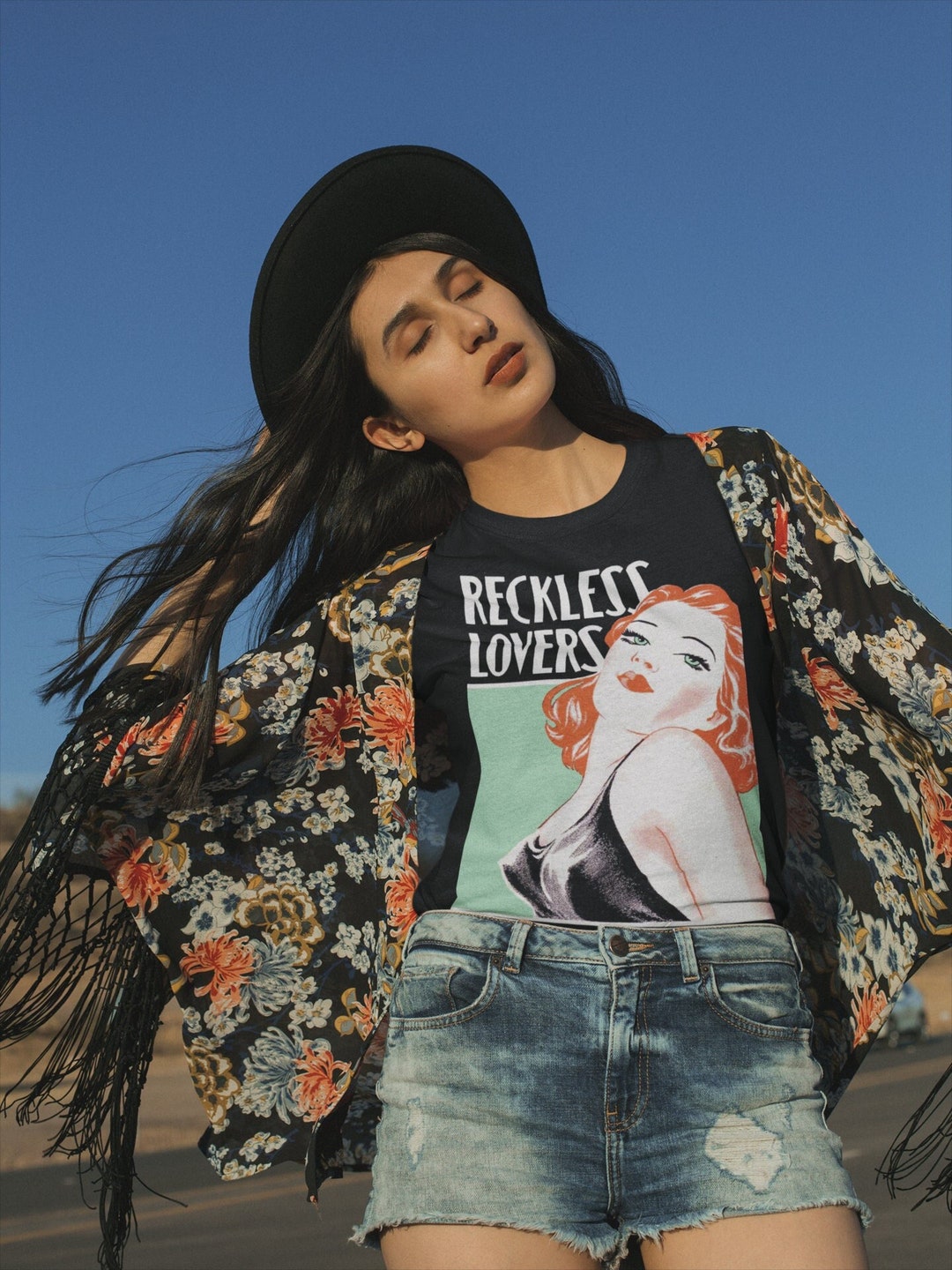 Reckless Lovers Vintage T-shirt Vintage Pinup Love Short - Etsy