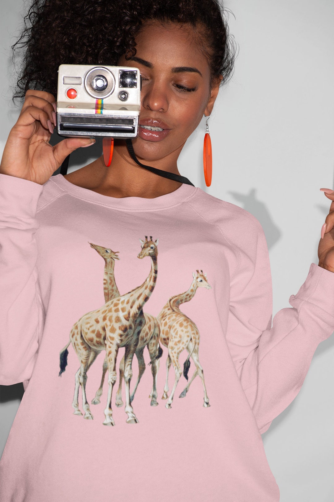 Vintage Giraffe Animal Sweater Unisex Heavy Blend Giraffe Crewneck ...