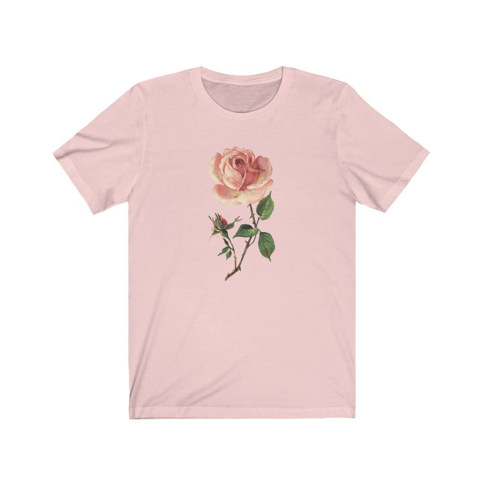 Botanical Rose Shirt Unisex Rose Short Sleeve Tee - Etsy