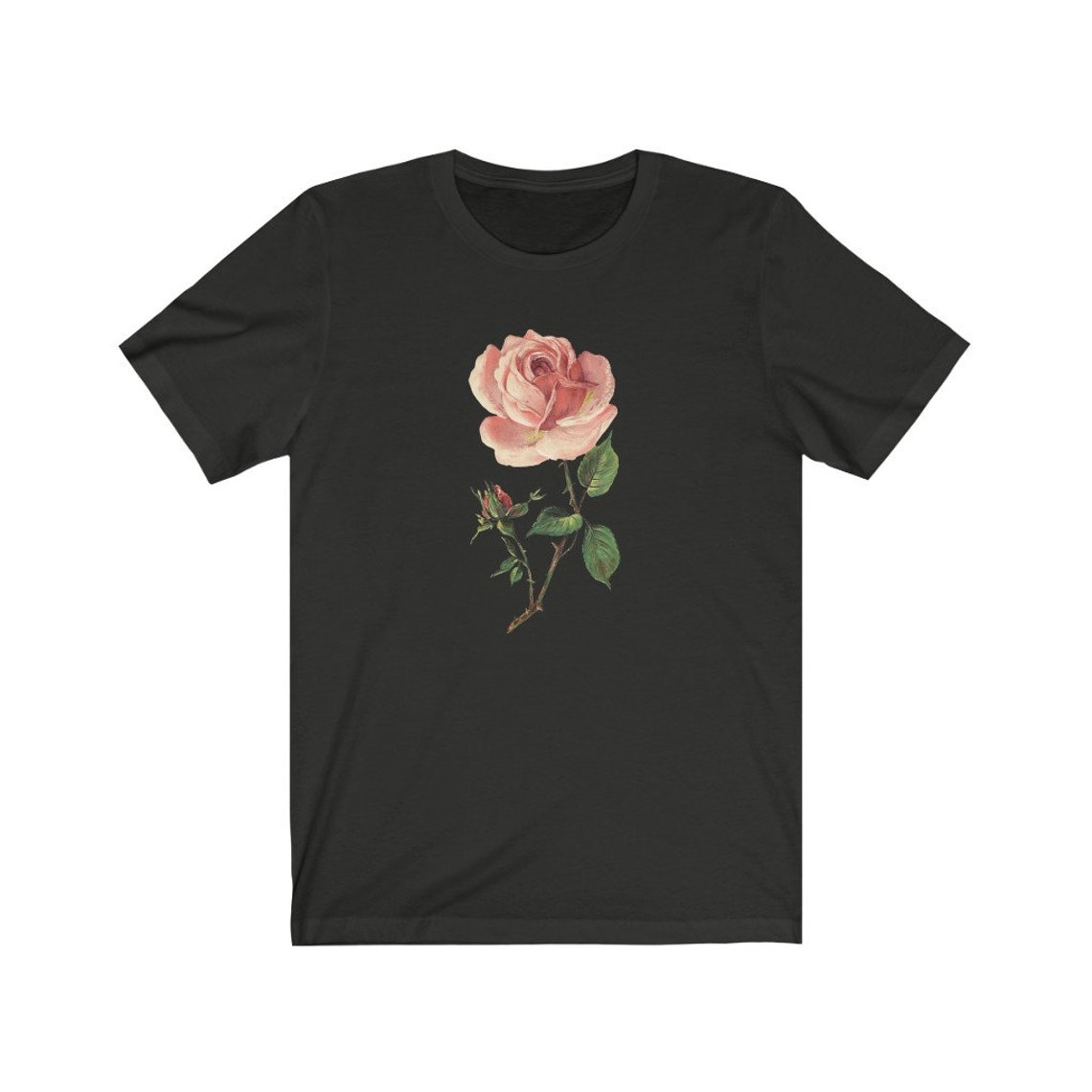 Botanical Rose Shirt Unisex Rose Short Sleeve Tee - Etsy