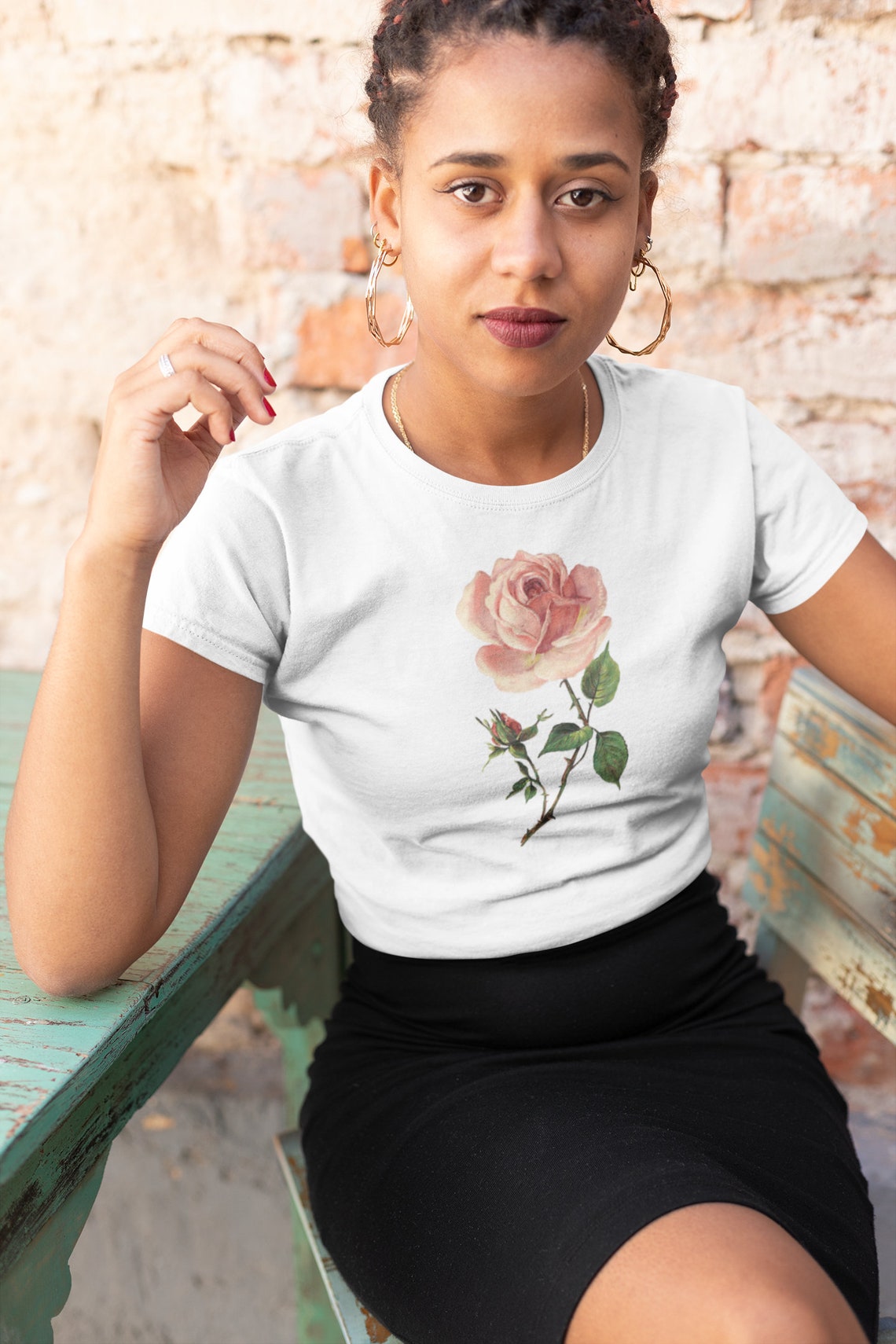 Botanical Rose Shirt Unisex Rose Short Sleeve Tee - Etsy