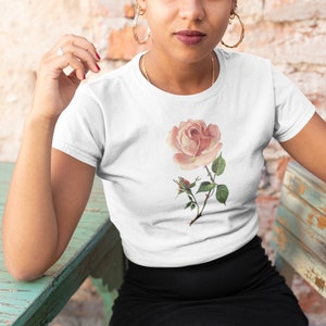 Botanical Rose Shirt Unisex Rose Short Sleeve Tee - Etsy