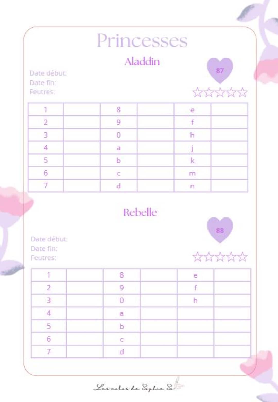 PDF Color Code Volume Princesses - Etsy