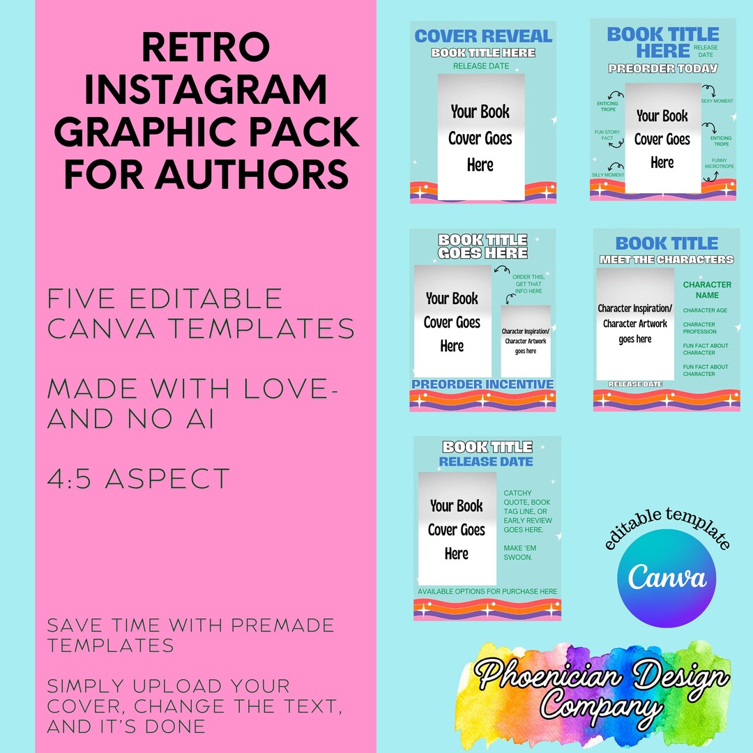 Modelo de Gráficos Retro Reveal para Instagram Editável no Canva ...